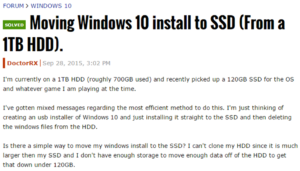 How to Move Windows10 to SSD without Reinstalling Windows